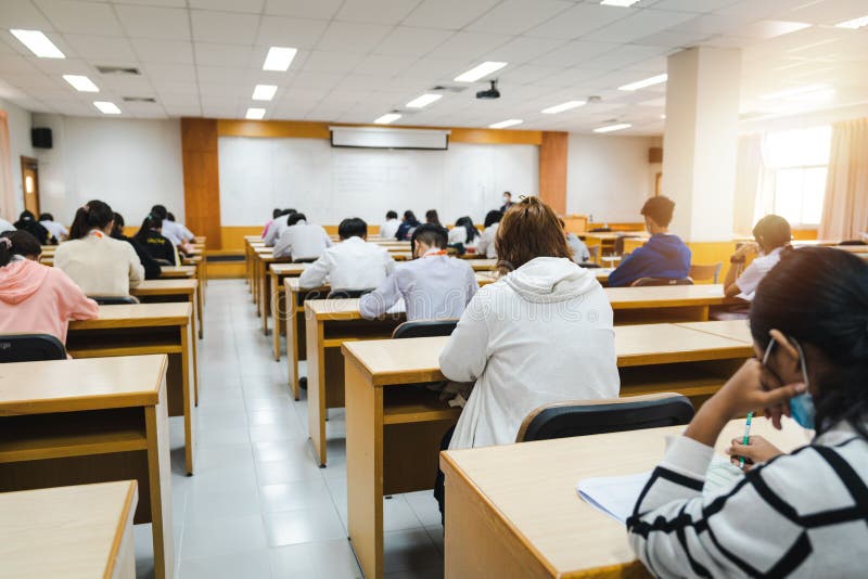 View of Students Writing Final Examination Papers in the Classroom ...