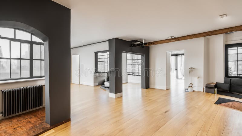 View of Studio, Entryway, and Second Story Loft Style Area. Generative ...