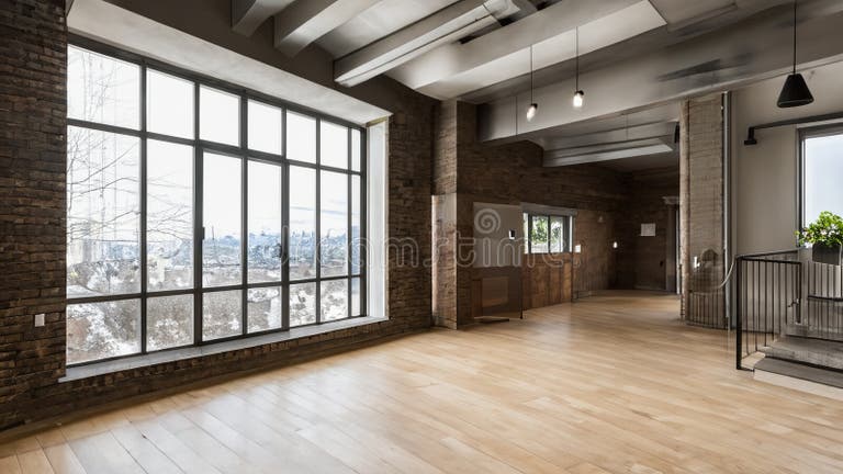 View of Studio, Entryway, and Second Story Loft Style Area. Generative ...