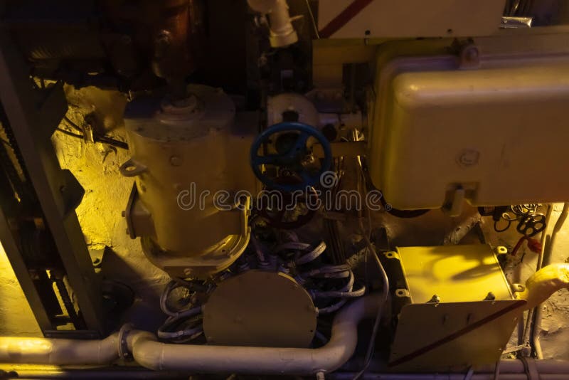 View of the Submarine Inside. Valves, Pipes, Devices Editorial Photo ...