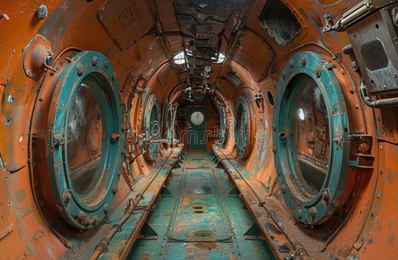 Submarine Interior Featuring Torpedoes and Bomb Storage in Milos Harbor ...