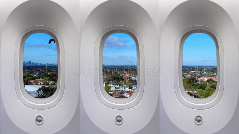 View of Suburban Melbourne Australia from Airplane Window Stock Footage ...