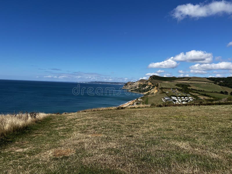 View of Summer Time in Cornwall Blue Sky Stock Photo - Image of blue ...