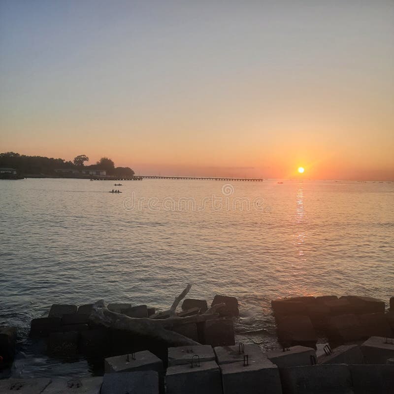 View of the sun going down stock image. Image of sunrise - 301929641