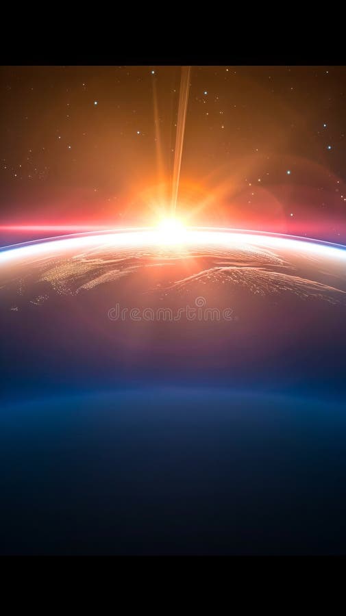 A View of the Sun Rising Over the Earth from Space Stock Photo - Image ...