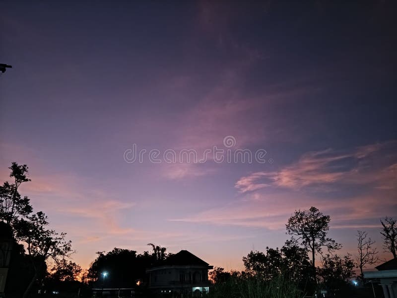 View when the Sun Sets in Residential Areas Stock Image - Image of view ...