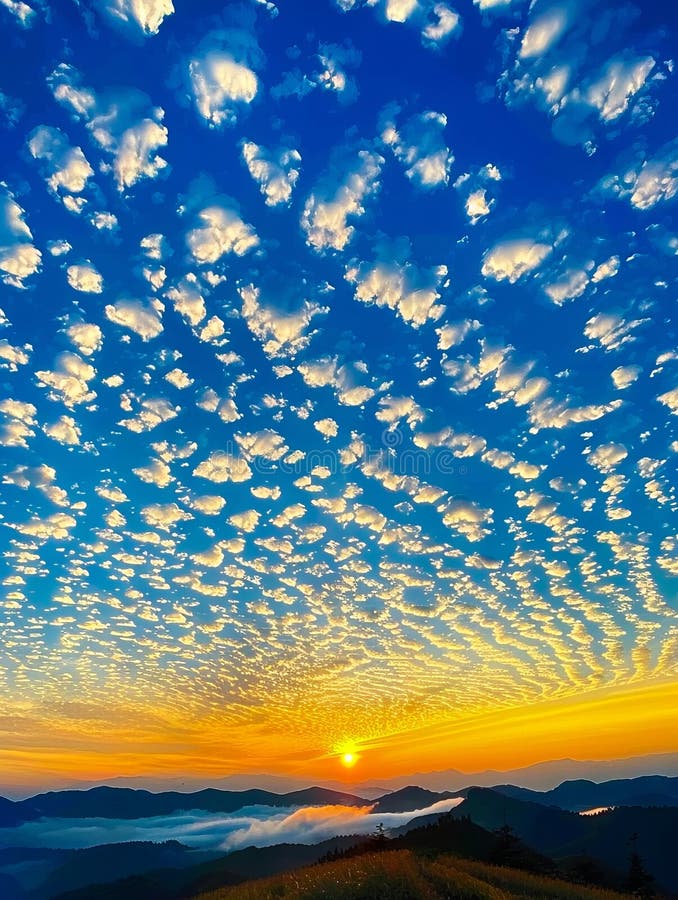 A View of the Sun Setting Over a Mountain Range Stock Photo - Image of ...