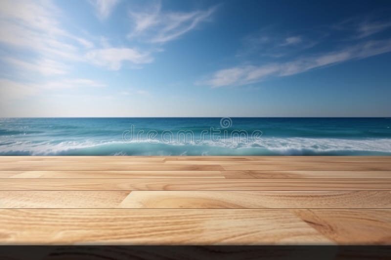 Table Top with a Beachfront View. Natural Backdrop for Product ...