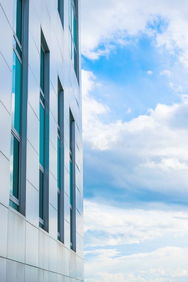 Continuous Facade of a Modern Building with Background of Blue S Stock ...