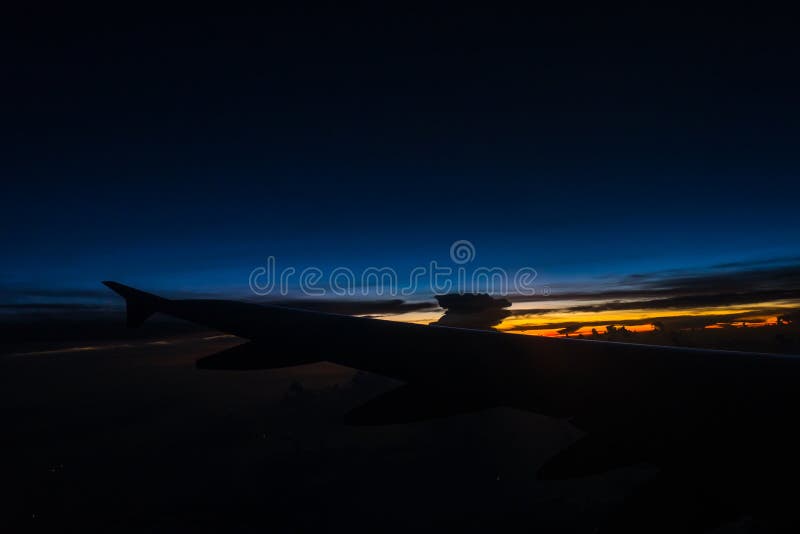 View the Sunrise and Clouds from the Flight Window Stock Image - Image ...