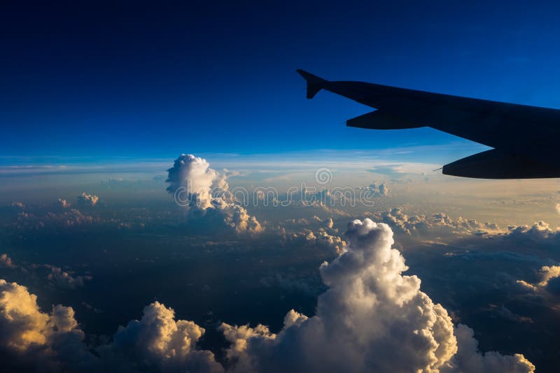 View the Sunrise and Clouds from the Flight Window Stock Image - Image ...