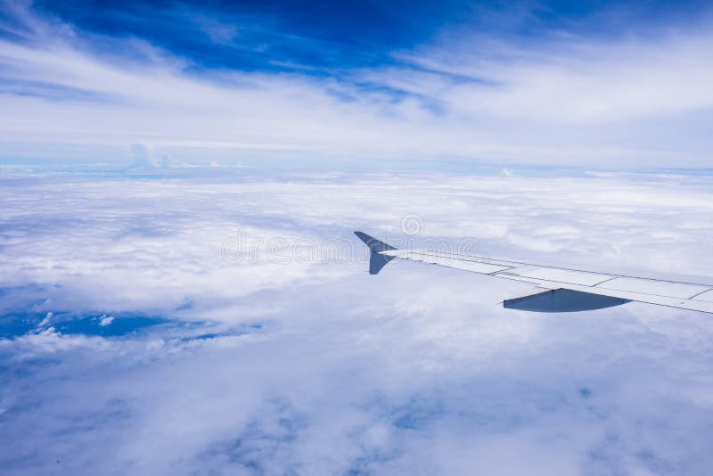 View the Sunrise and Clouds from the Flight Window Stock Image - Image ...