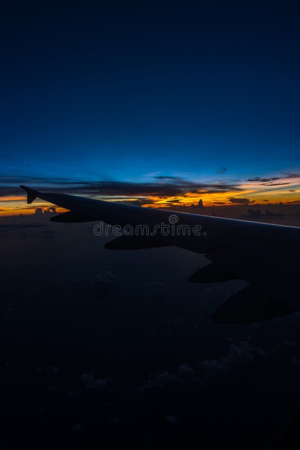View the Sunrise and Clouds from the Flight Window Stock Image - Image ...