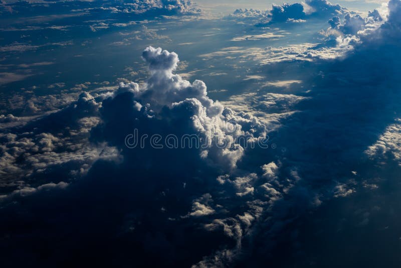 View the Sunrise and Clouds from the Flight Window Stock Image - Image ...