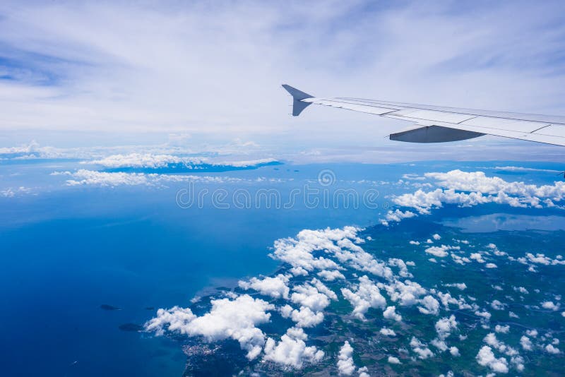 View the Sunrise and Clouds from the Flight Window Stock Image - Image ...
