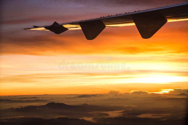 View of a Sunrise Full of Color Stock Photo - Image of flight, light ...