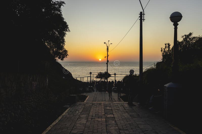 View of the Sunset and the Beach, from the Bajada De Baños, Near the ...