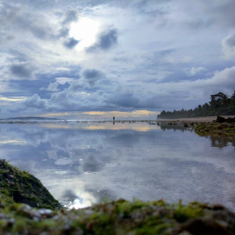 The View of the Sunset by the Beach Receding is Cool with a Great ...