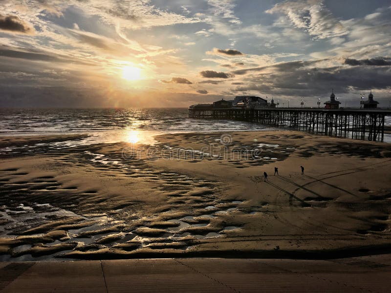 A View of a Sunset at Blackpool Stock Image - Image of sunrise, clouds ...