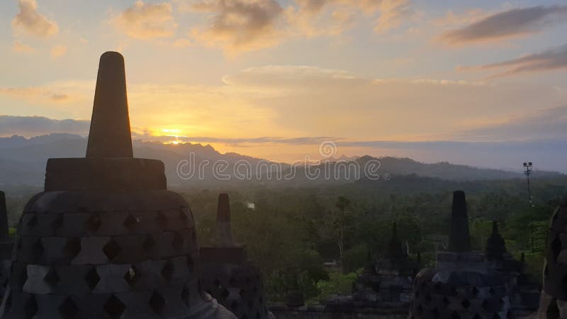 View Sunset of Borobudur Temple Stock Photo - Image of borobudur ...