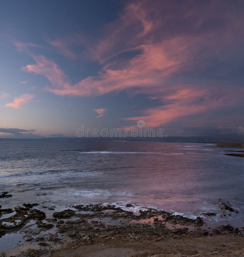 A view of sunset in cyprus stock photo. Image of colour - 31604316