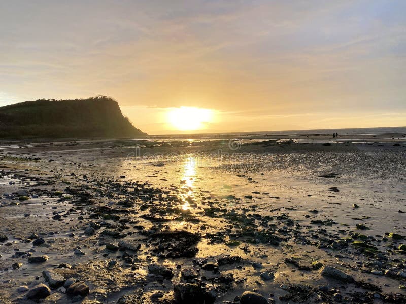 A View of a Sunset Over Ayr Beach Stock Image - Image of dusk, scotland ...