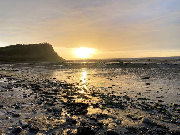A View of a Sunset Over Ayr Beach Stock Image - Image of dusk, scotland ...
