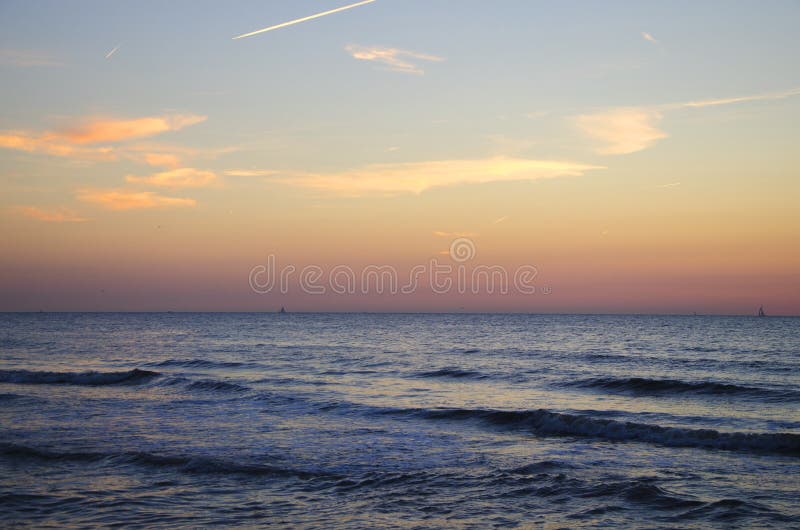 View on the Sunset on the Sea Stock Photo - Image of nature, reflection ...