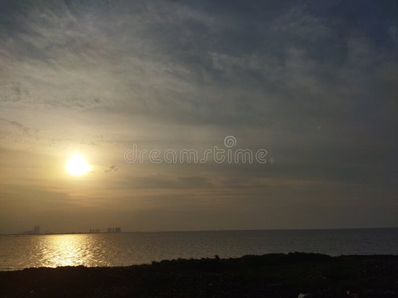 View of the Sunset by the Wide Sea Stock Photo - Image of view, wide ...