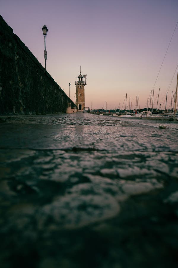 View of the Sunset in the Yellow Sky from the Port. Stock Photo - Image ...