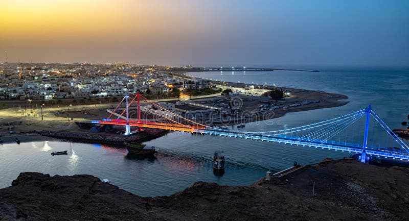 View of Sur with Al Ayjah Bridge, Oman Stock Image - Image of oman ...