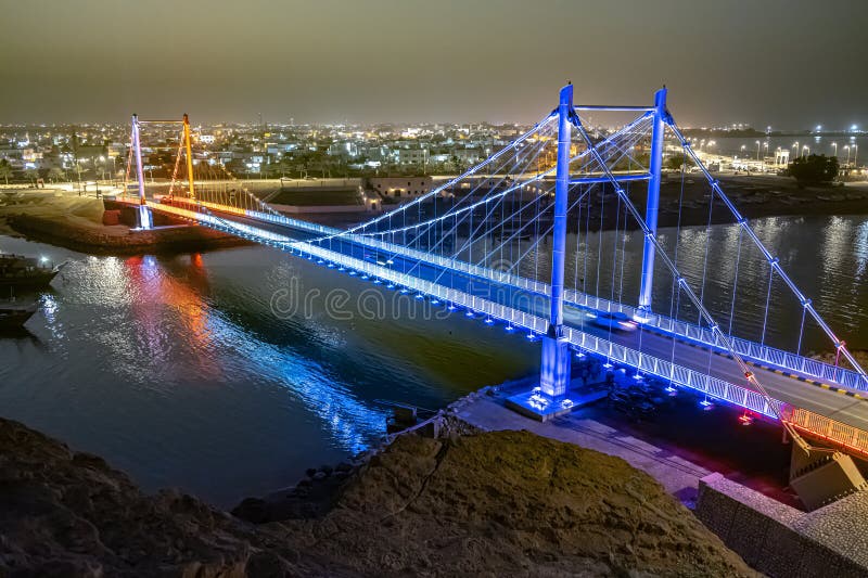 View of Sur with Al Ayjah Bridge, Oman Stock Image - Image of oman ...