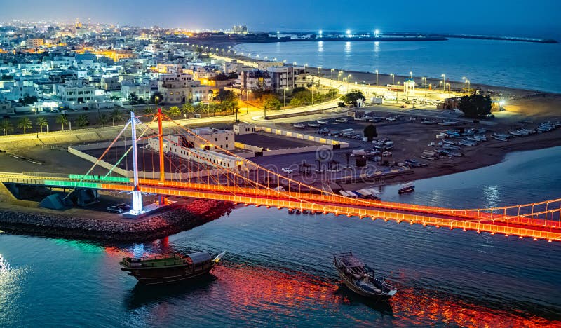 View of Sur with Al Ayjah Bridge, Oman Stock Image - Image of oman ...