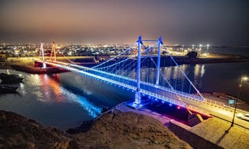View of Sur with Al Ayjah Bridge, Oman Stock Image - Image of oman ...