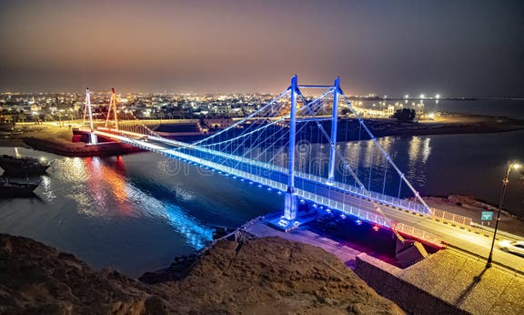 View of Sur with Al Ayjah Bridge, Oman Stock Image - Image of oman ...