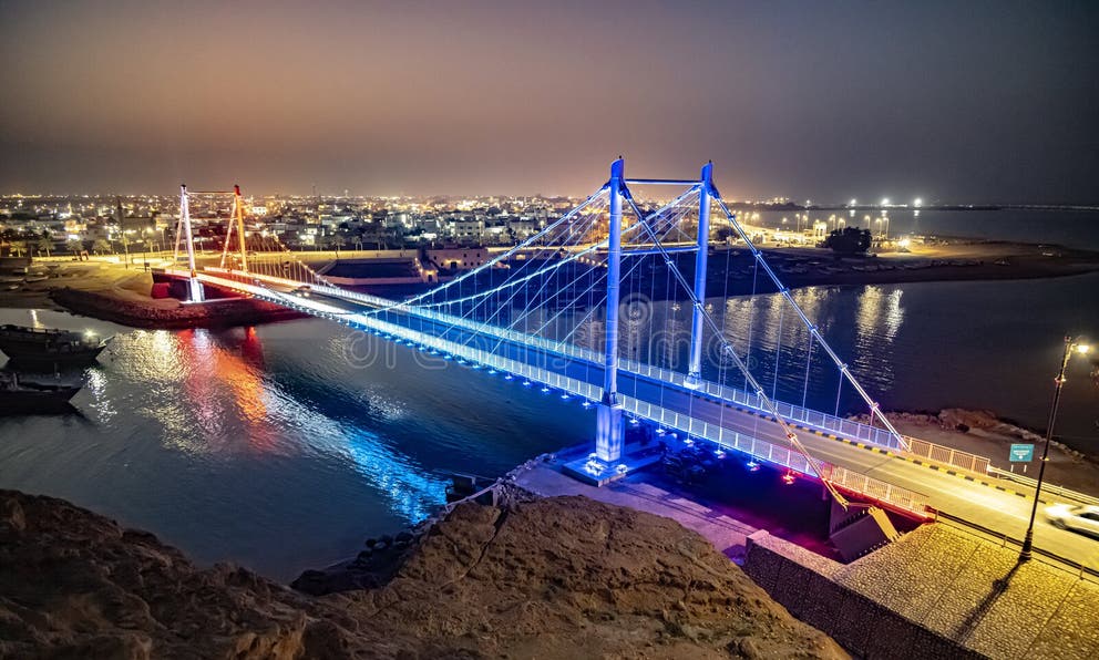 View of Sur with Al Ayjah Bridge, Oman Stock Image - Image of oman ...