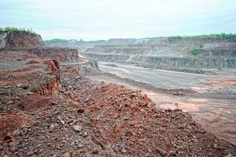 View into Surface Mine of Porphyry Rocks. Stock Image - Image of ...