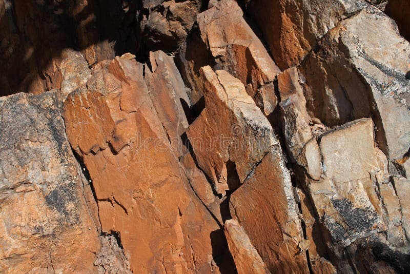 LARGE FLAT STONES PLACED NEXT TO ONE ANOTHER in a CRUDE SURFACE Stock ...