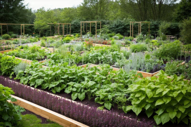 View of a Sustainable Garden with Vertically Integrated Planting ...