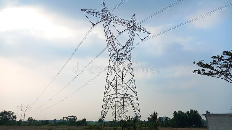 View of the Sutet Tower in the Afternoon on the Edge of the Rice Fields ...