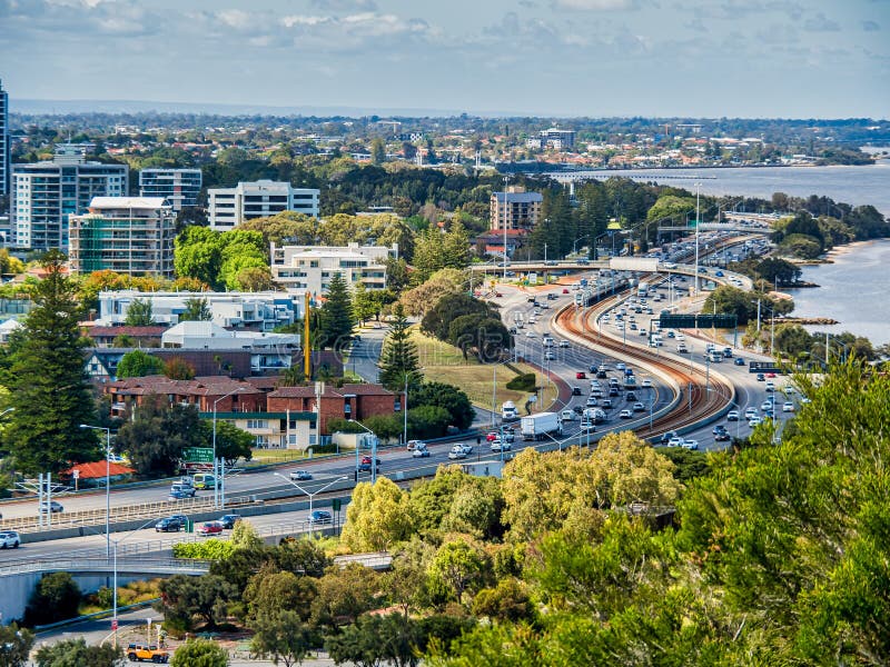 View of the Swan River and South Perth Editorial Stock Photo - Image of ...