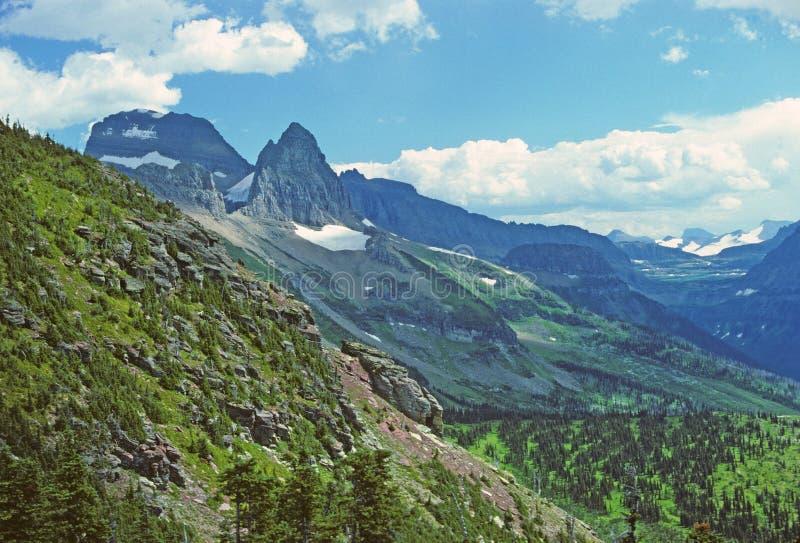 View from Swiftcurrent Pass Stock Photo - Image of erosion, spectacular ...