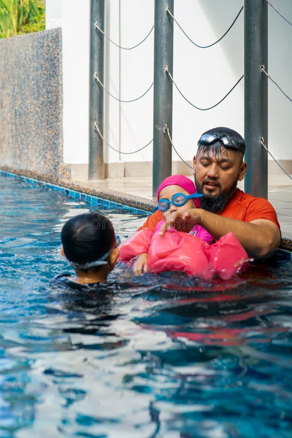 View at the Swimming Pool in a Sunny Day Stock Image - Image of active ...