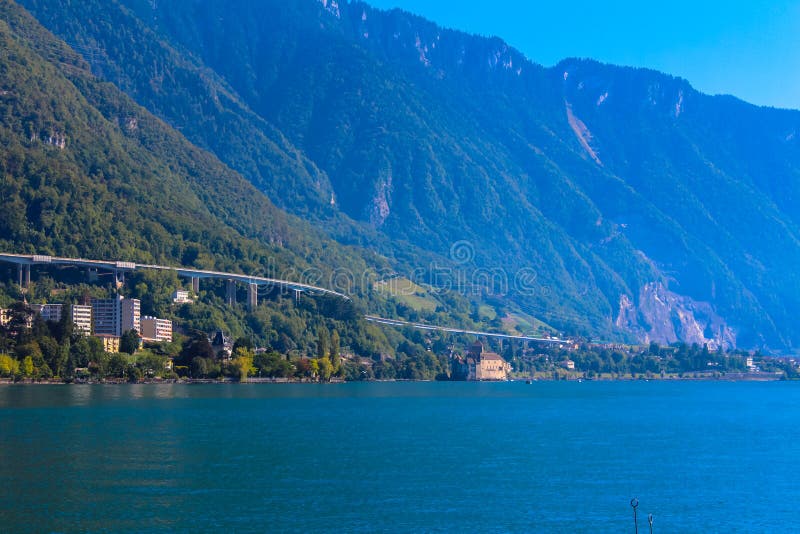 View of the Swiss Alps editorial stock photo. Image of geneva - 41054663