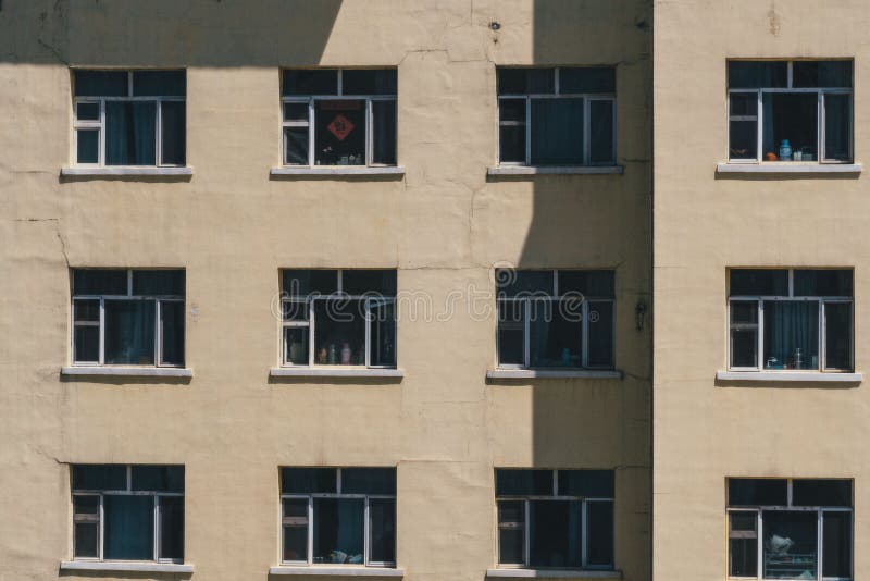 View of Symmetric Windows of Multi-storey Building Stock Photo - Image ...