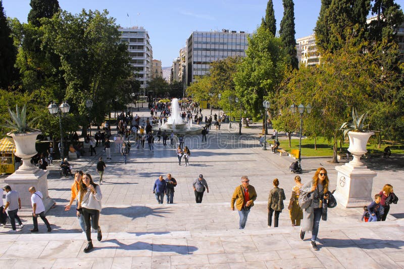 View of Syntagma Square in Athens, Greece Editorial Image - Image of ...