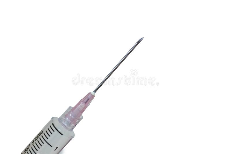 View of a Syringe and Needle on White Background Stock Photo - Image of ...