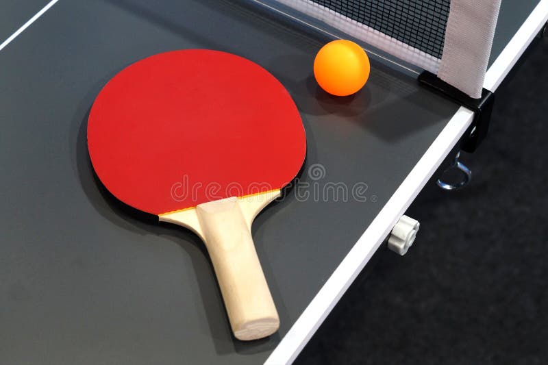 View of Table Tennis Bat Ball and Net Set Stock Photo - Image of ...