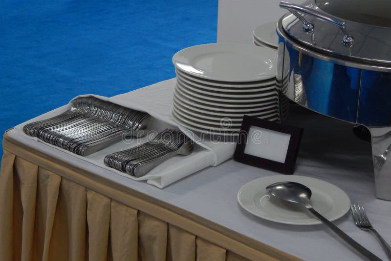 Close-up View of Table Ware or Serving Ware in Buffet Food Style Stock ...
