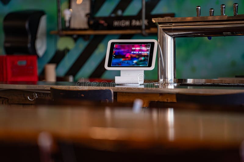 View of the Tablet Menu in the Bar Stock Image - Image of design ...